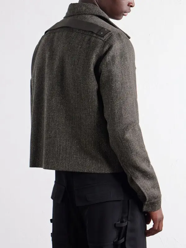 Rick Owens Tower Alice Mélange Wool Bomber Jacket - Gray