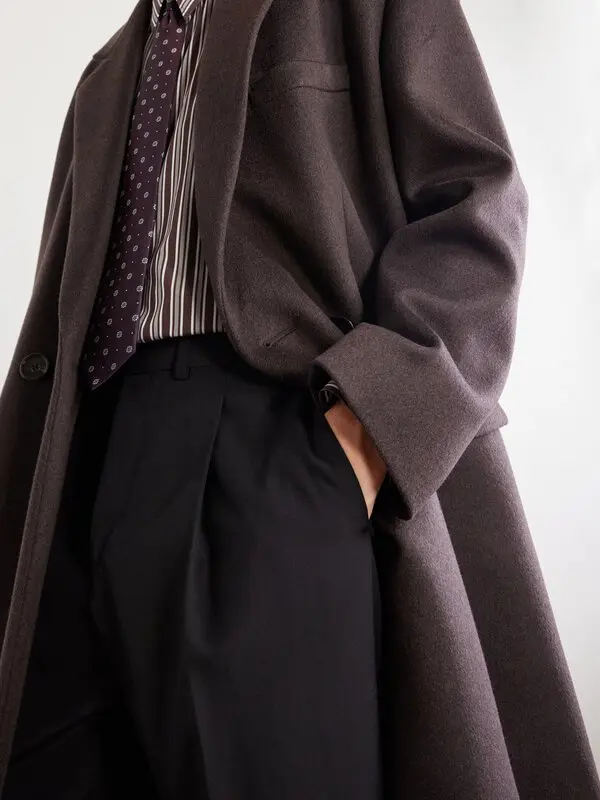Saint Laurent Double-breasted Felted Wool Coat