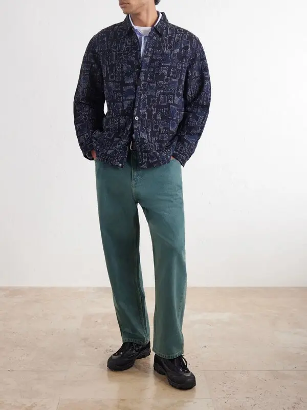 Folk Assembly Jacquard Cotton-blend Jacket - Blue
