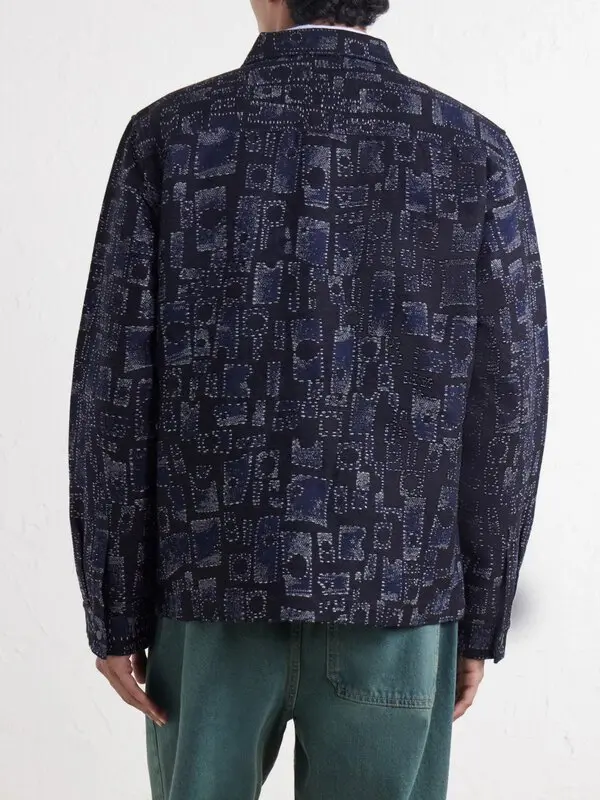 Folk Assembly Jacquard Cotton-blend Jacket - Blue