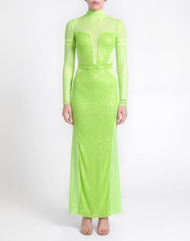 Elisabetta Franchi Maxi Dress Lime Size Polyamide, Elastane