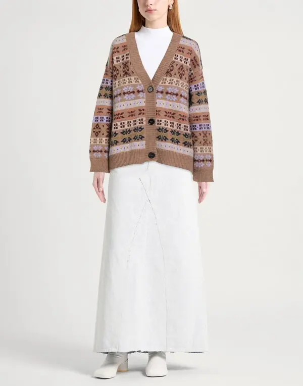 Max Mara Cardigan Light Brown Size Acrylic, Alpaca Wool, Wool