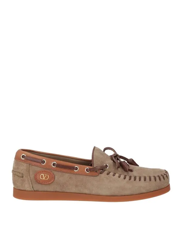 Valentino Garavani Loafers Khaki Size Leather