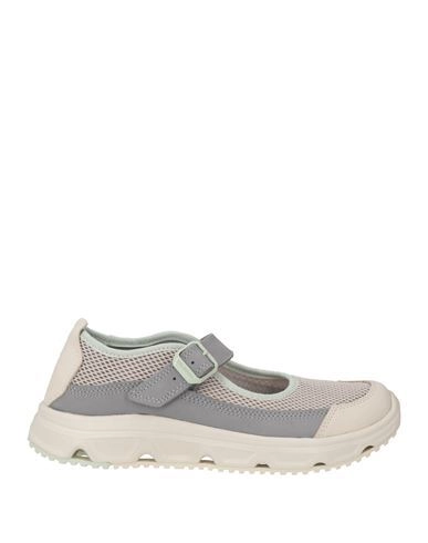 SALOMON Ballet Flats Size Leather, Textile Fibers - Grey