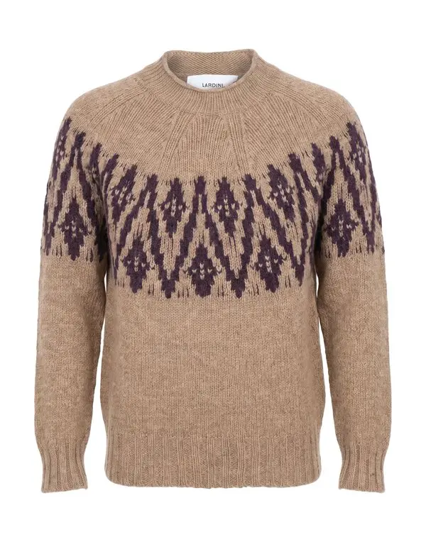 LARDINI Sweater Sand Size Alpaca Wool, Wool, Nylon, Polyamide