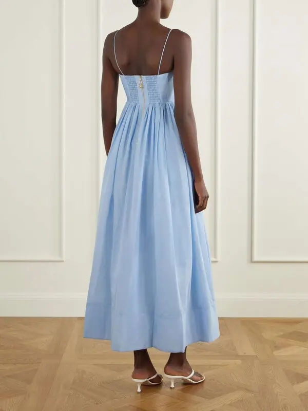 Aje Rosie Cotton And Silk-blend Poplin Maxi Dress