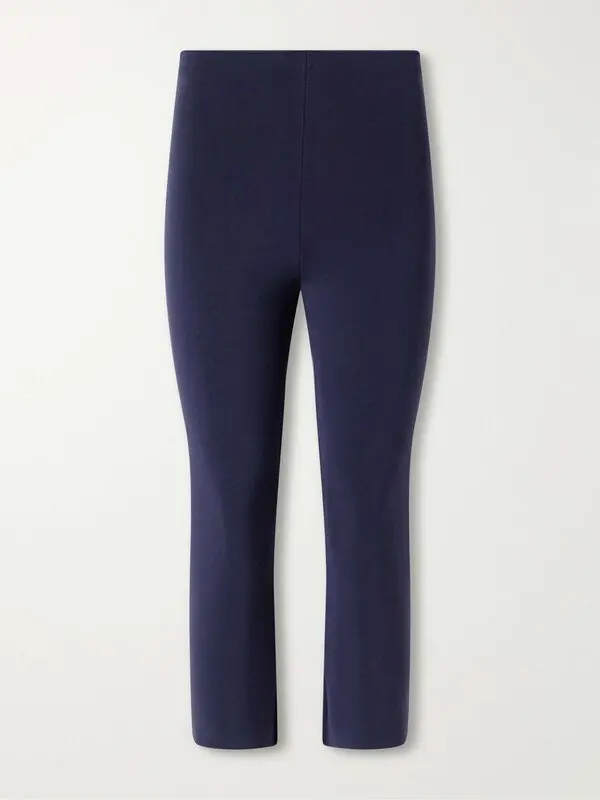 Faithfull The Brand Leandra High-rise Cotton-blend Capri Pants - Navy