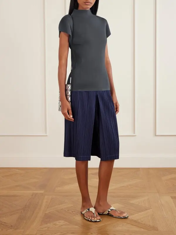 Issey Miyake Mist Plissé Blouse - Gray