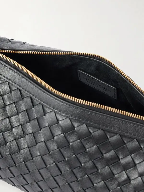 Bottega Veneta Intrecciato 19 Leather Shoulder Bag - Black