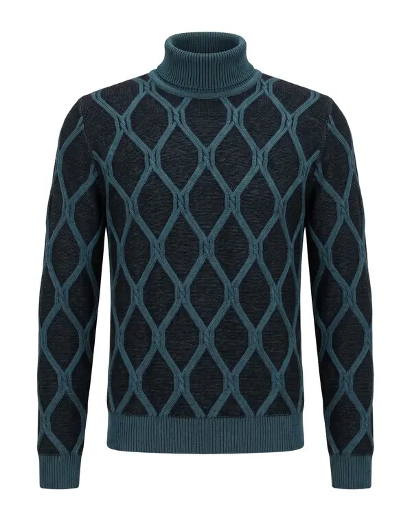 MOORER Turtleneck Deep Teal Size Virgin Wool