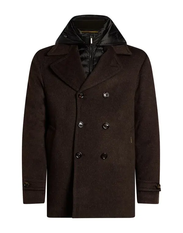 MOORER Coat Chocolate Size Wool, Cashmere