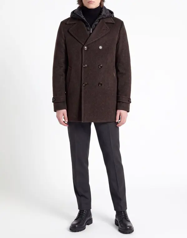 MOORER Coat Chocolate Size Wool, Cashmere