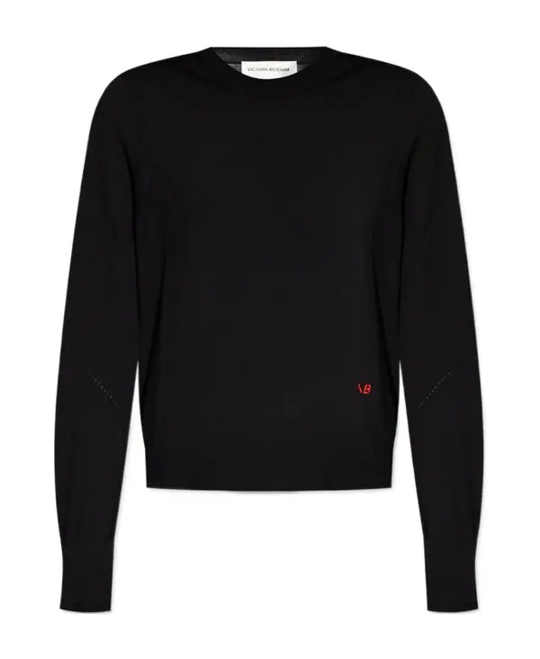 Victoria Beckham Logo-embroidered Merino Wool Jumper