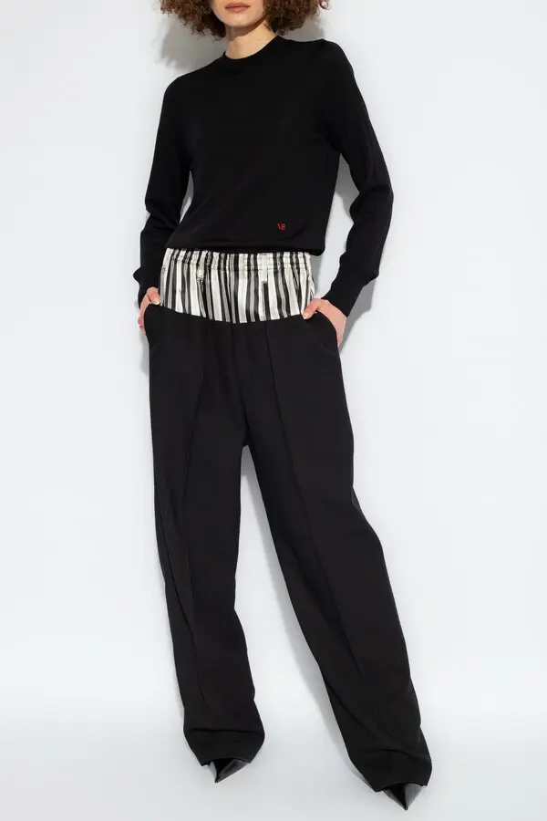 Victoria Beckham Logo-embroidered Merino Wool Jumper