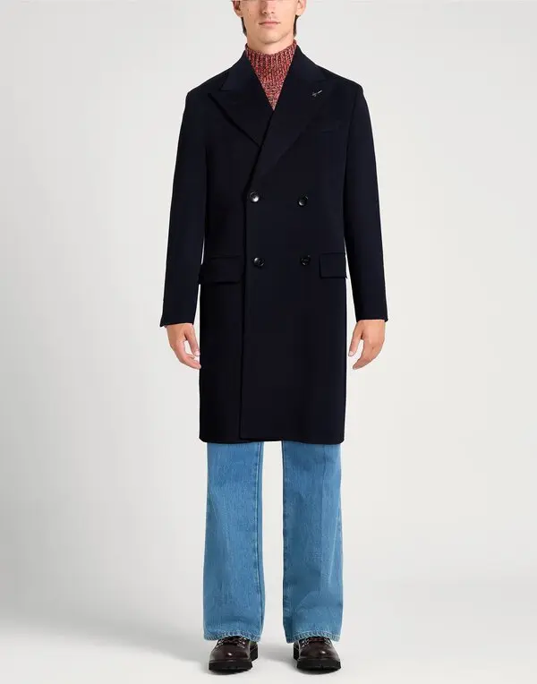 PAOLONI Coat Size Wool, Cashmere - Navy