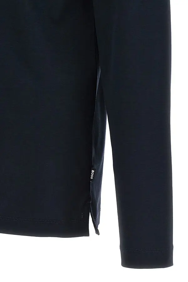 Hugo Boss Logo Patch Long-sleeved Polo Shirt - Black