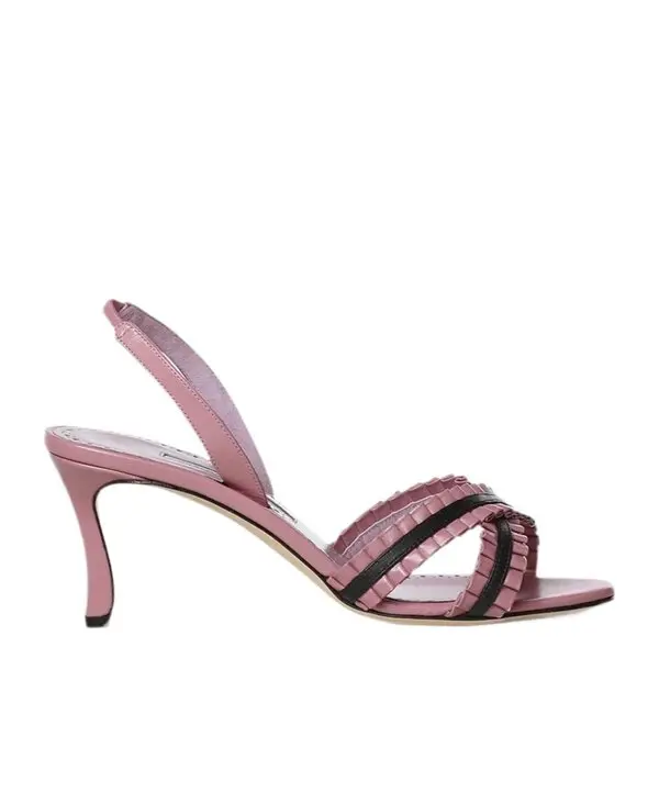 Manolo Blahnik Pleated Strap Heeled Sandals - Pink
