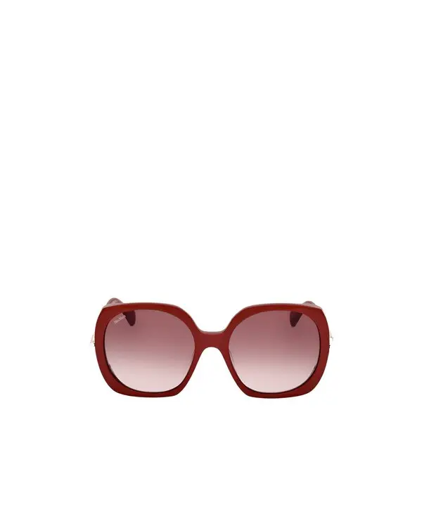 Max Mara Two-tone Oversize-frame Sunglasses - Bright Red