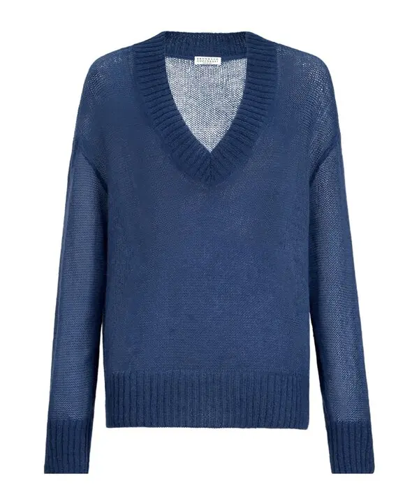 Brunello Cucinelli V-neck Sweater - Blue