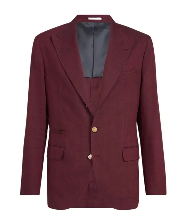 Brunello Cucinelli Chevron Peak-lapels Blazer