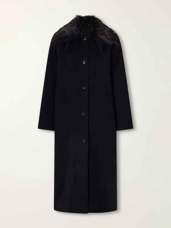 Loulou De Saison Plush-trimmed Wool And Cashmere-blend Coat