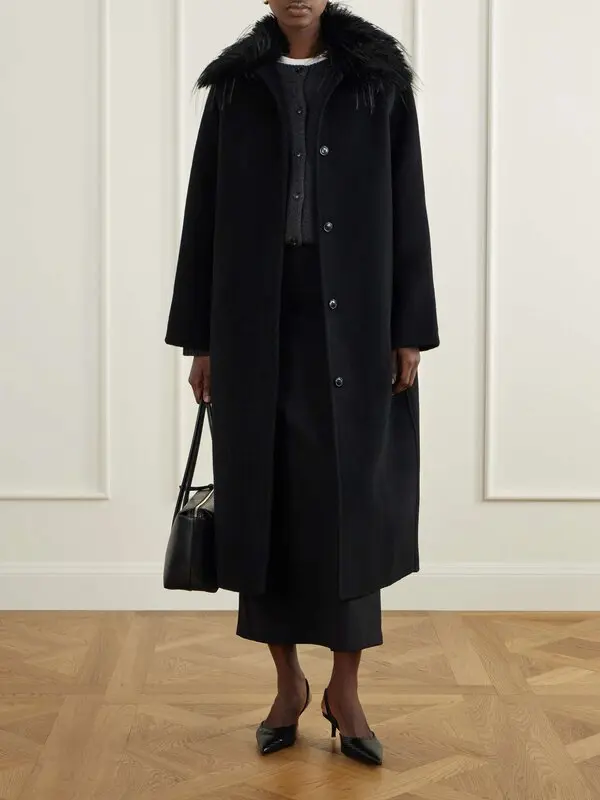 Loulou De Saison Plush-trimmed Wool And Cashmere-blend Coat