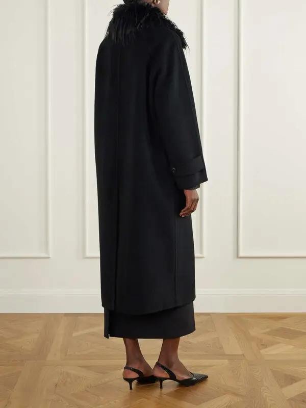 Loulou De Saison Plush-trimmed Wool And Cashmere-blend Coat