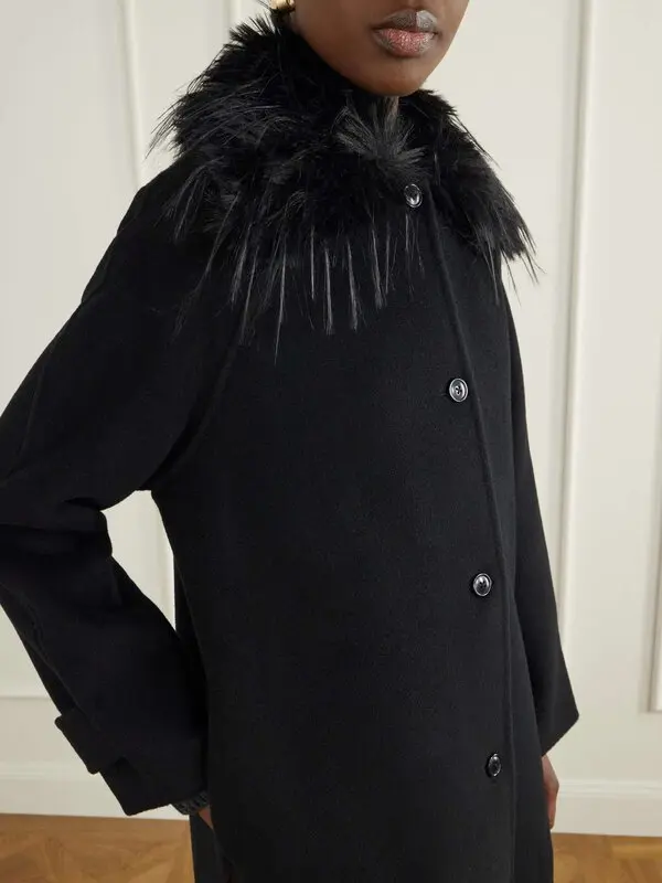 Loulou De Saison Plush-trimmed Wool And Cashmere-blend Coat