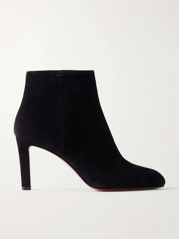 CHRISTIAN LOUBOUTIN Fannylove 85 Suede Ankle Boots - Black