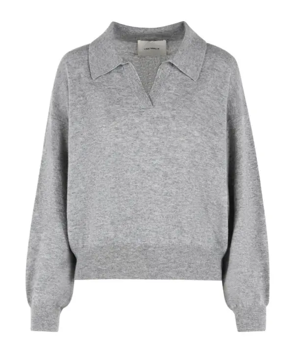 LISA YANG Katriel Polo Knitted Sweater - Grey