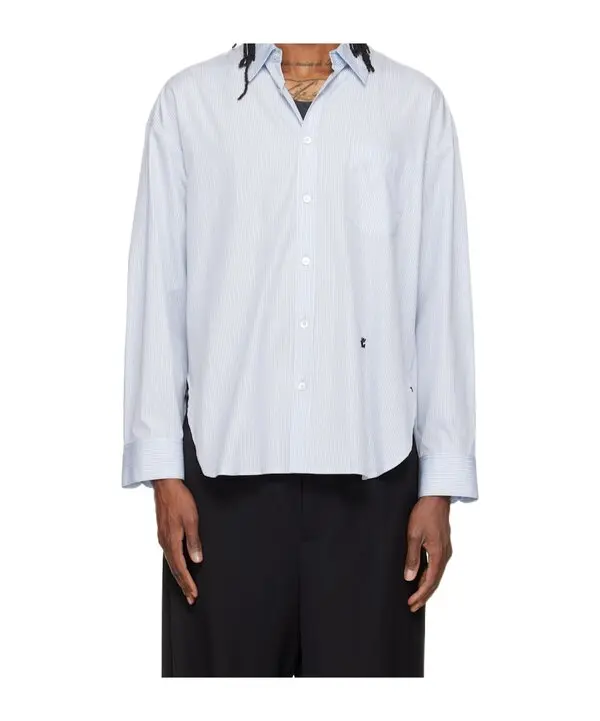 WOOYOUNGMI Vertical-stripe Chest-pocket Shirt