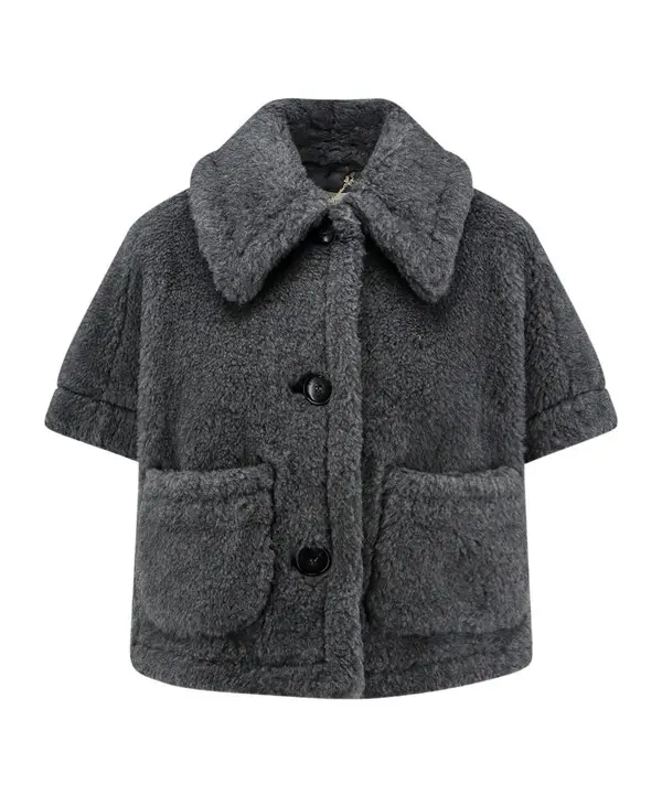 Max Mara Single-breasted Short-sleeved Coat - Black