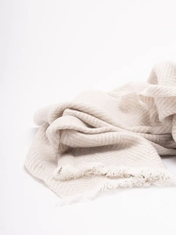 Brunello Cucinelli Herringbone-pattern Cashmere Scarf