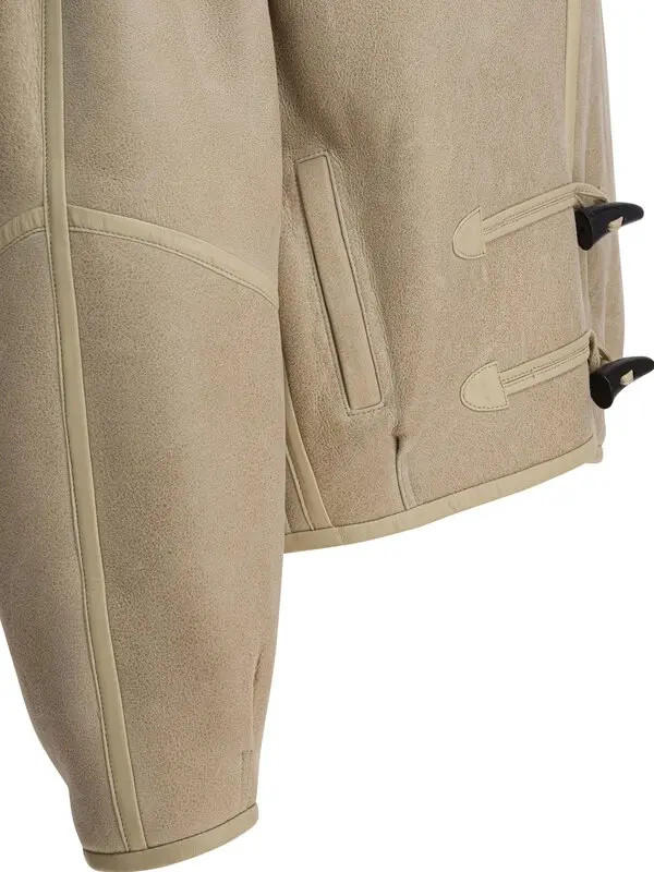 Isabel Marant Étoile Amiel Shearling Jacket With Hood - Nude