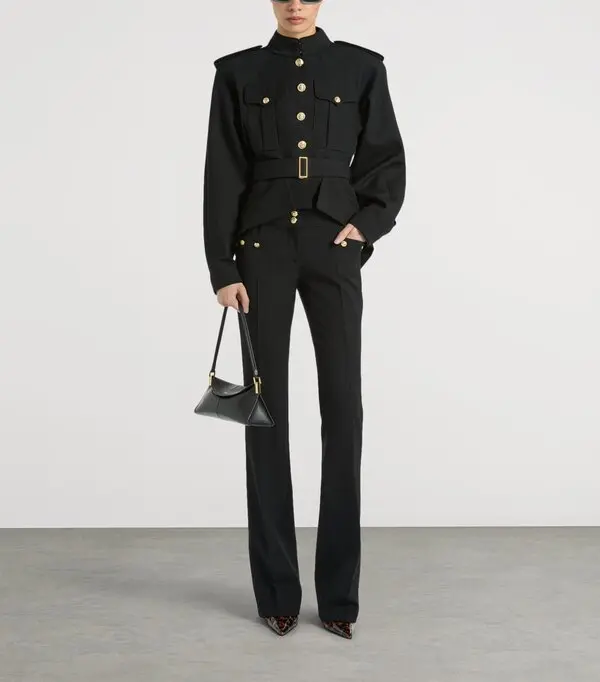 Balmain Virgin Wool Belted Jacket