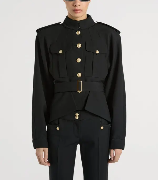 Balmain Virgin Wool Belted Jacket