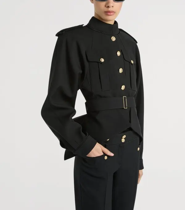 Balmain Virgin Wool Belted Jacket