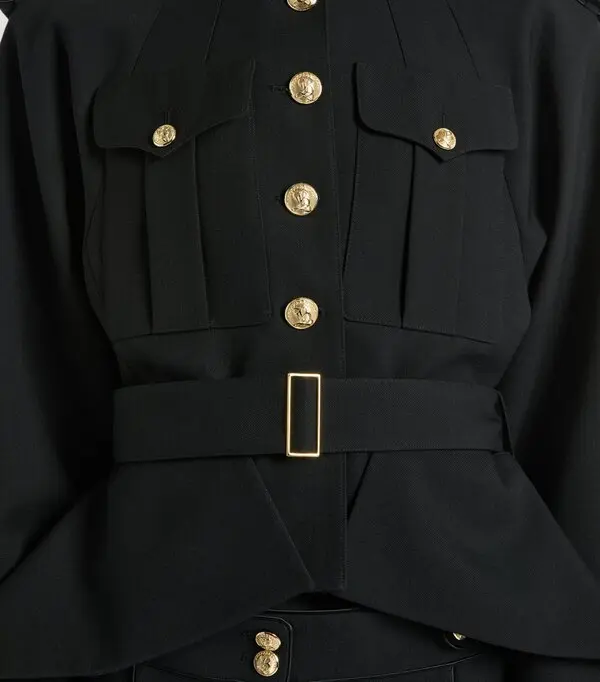 Balmain Virgin Wool Belted Jacket