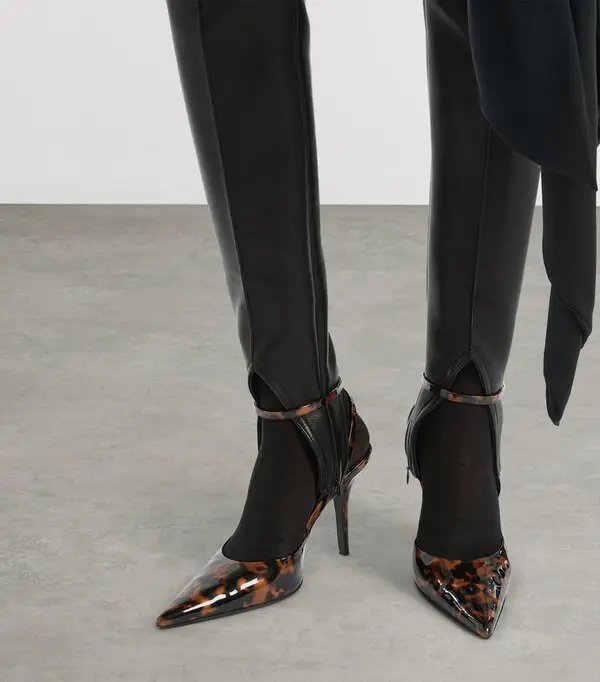 Balmain Tortoiseshell Effect Leather Print Pumps