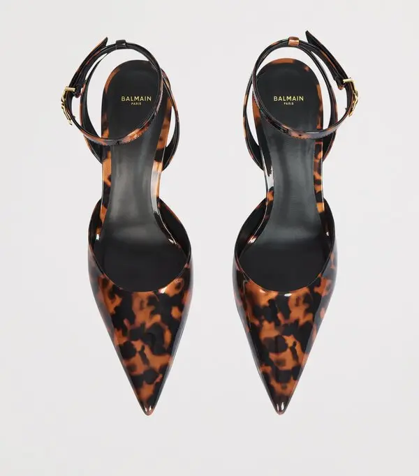 Balmain Tortoiseshell Effect Leather Print Pumps