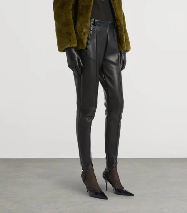 Balmain Lambskin Stirrup Trousers