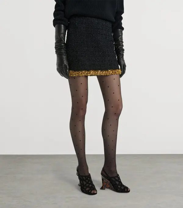 Balmain Tweed Beaded-hem Mini Skirt
