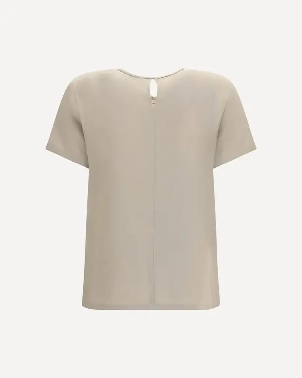 Max Mara Pagano Embroidered Logo Pocket T-shirt - Beige