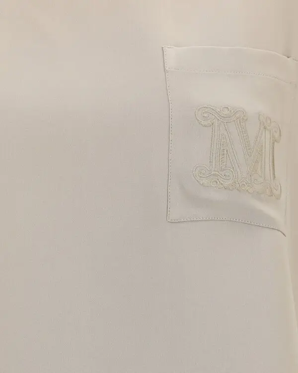 Max Mara Pagano Embroidered Logo Pocket T-shirt - Beige