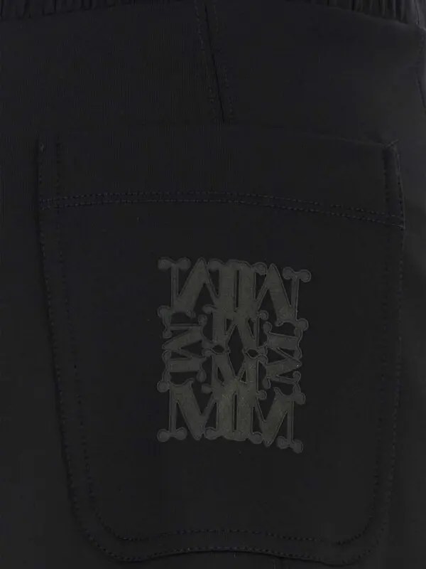 Max Mara Wide-leg Drawstring Track Pants With Tonal Logo