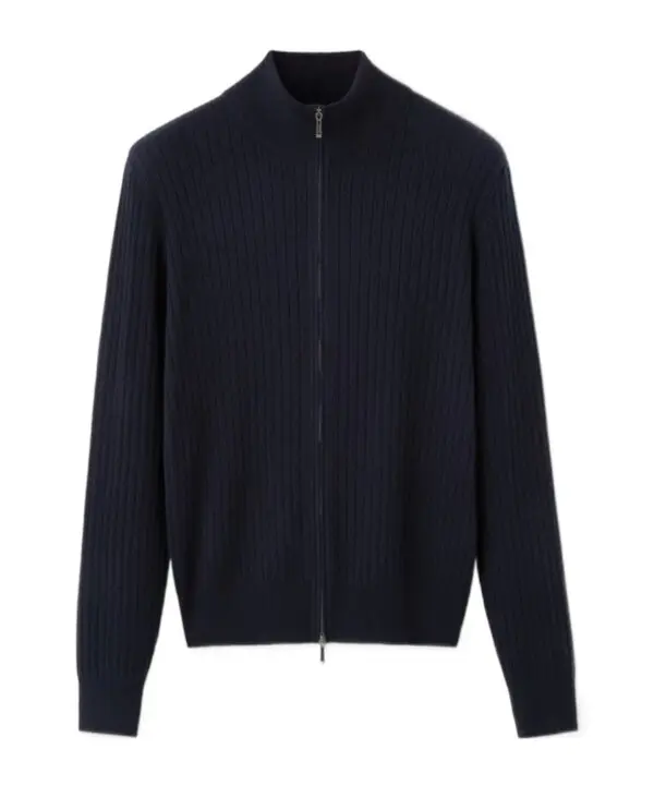 Loro Piana Lexington Bomber Sweater - Blue Navy