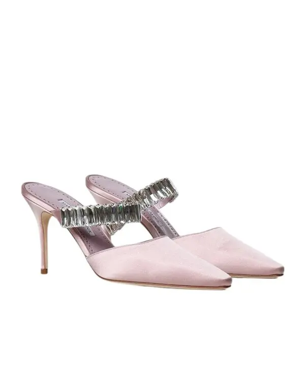 Manolo Blahnik Embellished Pointed-toe Mules