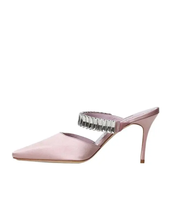 Manolo Blahnik Embellished Pointed-toe Mules