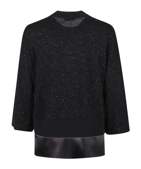 Peserico Long-sleeved Panelled Jumper - Black