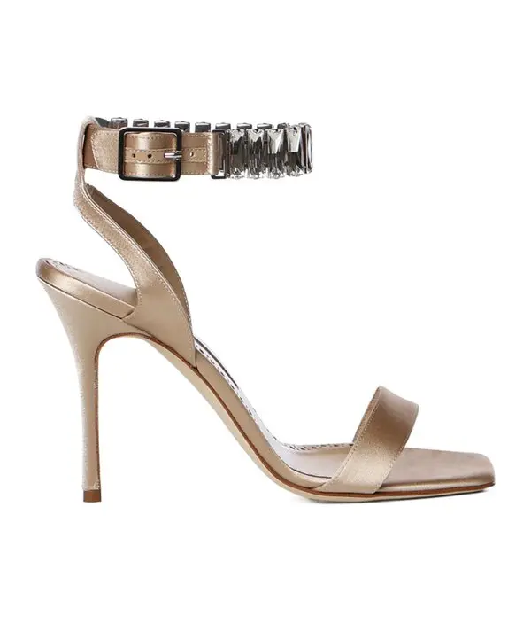 Manolo Blahnik Crystal Ankle-strap Heeled Sandals - Mnud